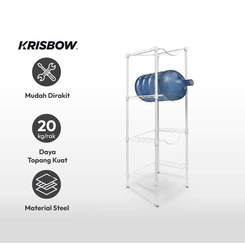 Jual Rak Besi Tempat Galon 4 Susun Tingkat Krisbow | Shopee Indonesia