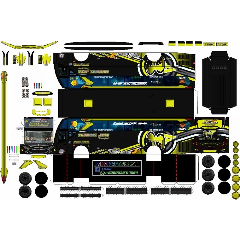 Jual pola papercraft bus tunggal jaya /PAPERBUS SKALA 50 | Shopee Indonesia