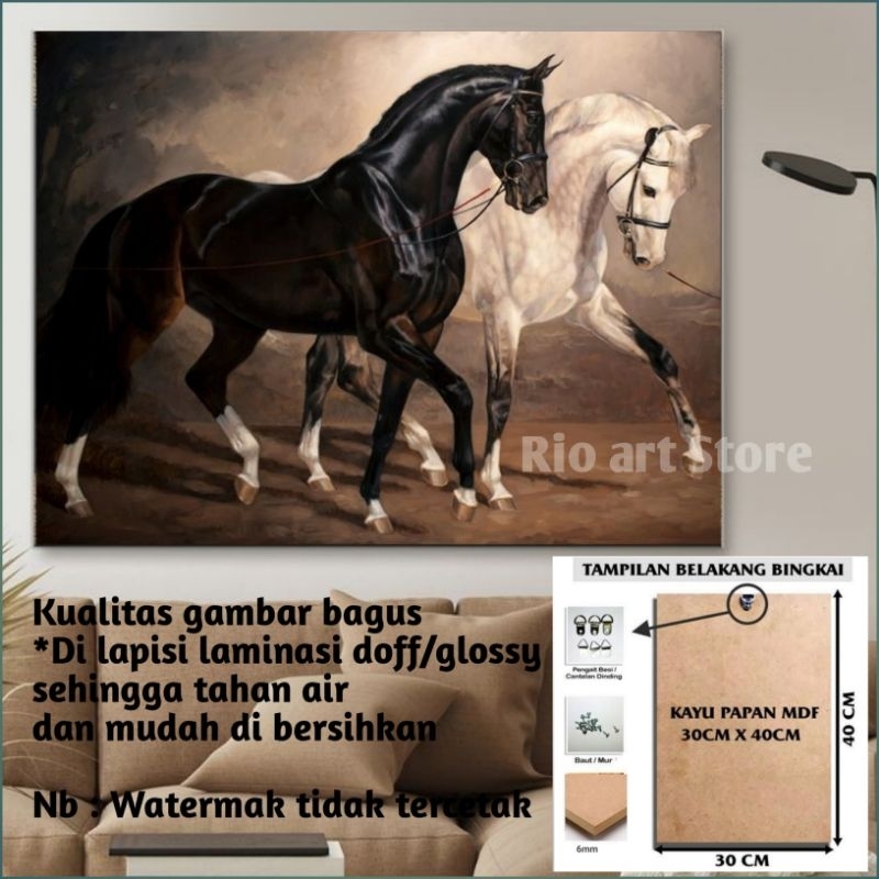 Jual Poster kuda hiasan dinding dan wall dekor bahan papan kayu mdf ...
