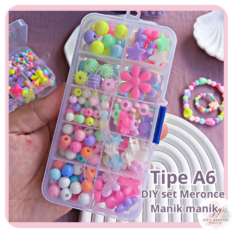 Jual DIY set meronce manik manik gelang kalung cincin anak mainan ...