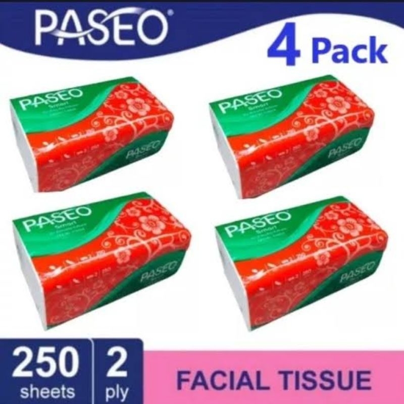 Jual 4 PACK TISSUE PASEO 250 SHEET 2 PLAY TISU FACIAL WAJAH | Shopee ...
