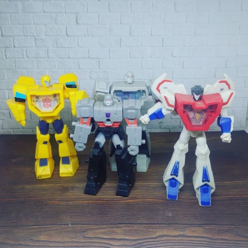 Jual Set 4pcs Transformers Megatron, Optimus Prime, Bumblebee mcd happpy meal Action Figure ...