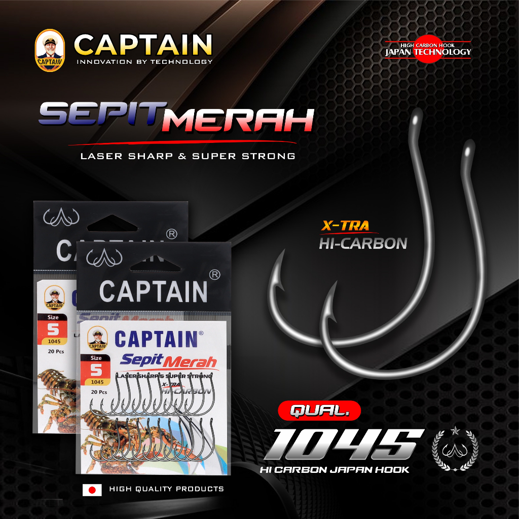 Jual Hook/ Kail Pancing Udang Captain Sepit Merah 1045 Per Bungkus ...