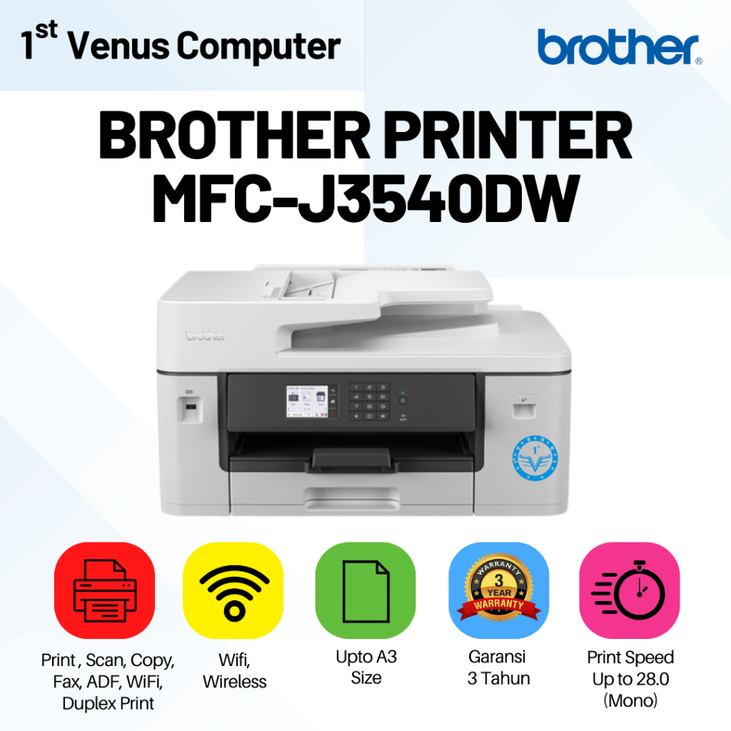 Jual BROTHER PRINTER MFC-J3540DW / A3 Duplex WiFi AIO Multifunction Printer / PRI16-BRO | Shopee ...