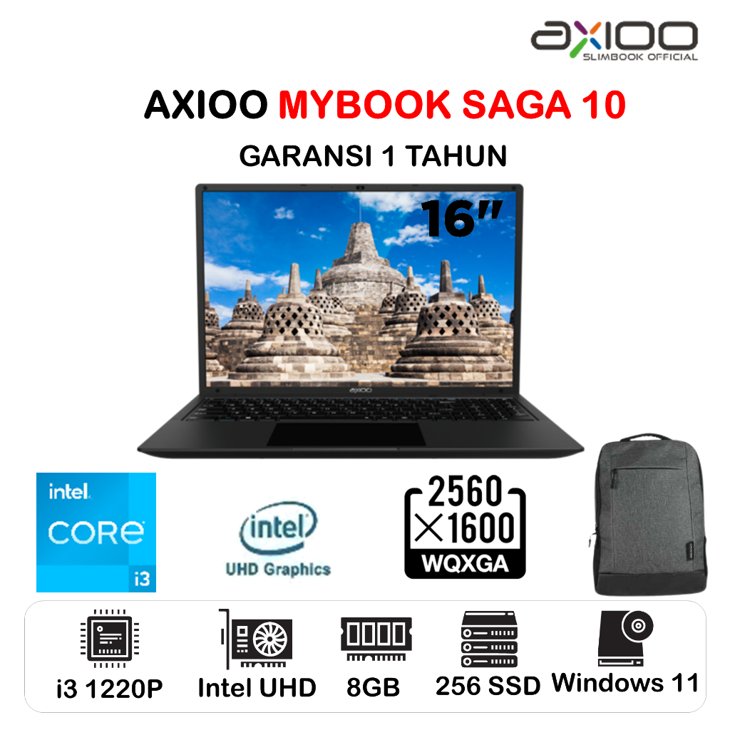 Jual LAPTOP AXIOO MYBOOK SAGA 10 i3 1220P 8GB 256 SSD Windows 11 16 ...