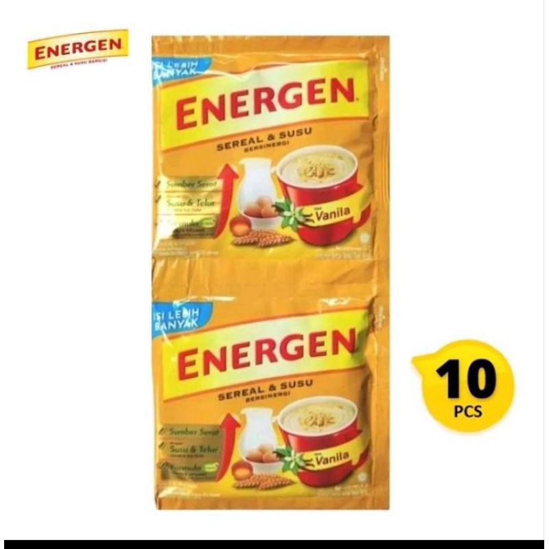 Jual Energen Minuman Bubuk Sereal dan Susu Bergizi Rasa Vanilla Renceng ...