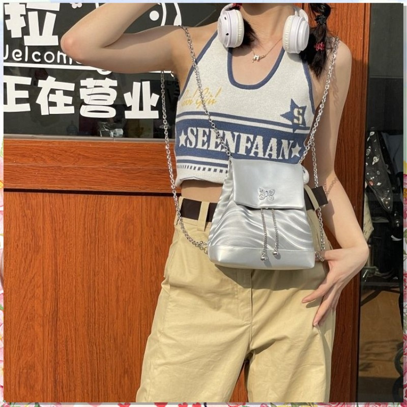 Jual Asli Rantai Manis Keren Gadis Ransel Wanita Baru High-End Silver ...