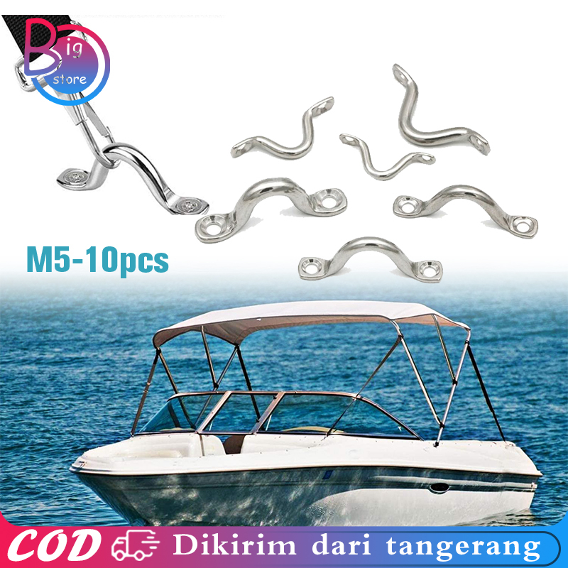 Jual 10pcs M5 Boat Pad Eye Strap 304 Stainless Steel Ceiling Hook Kayak ...