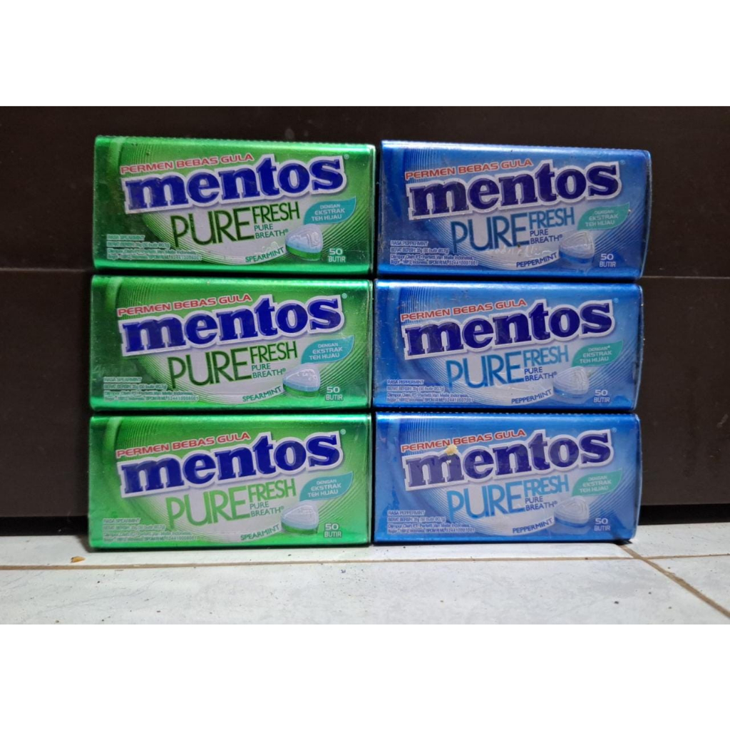Jual PERMEN MENTOS PURE FRESH PEPPERMINT ISI 50 BUTIR (rijek kemasan ...