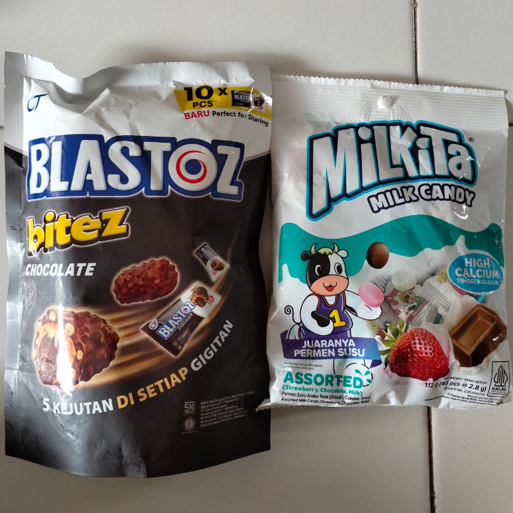 Jual PAKET BLASTOS BITES ISI 10 + PERMEN SUSU MILKITA | Shopee Indonesia