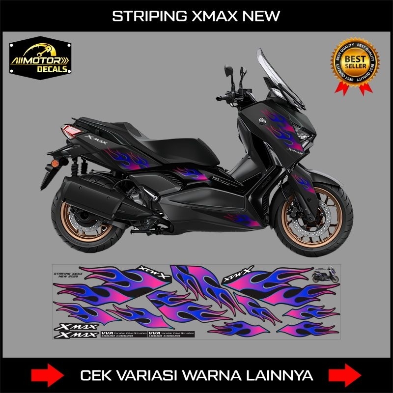 Jual Striping Yamaha Xmax 250 New 2023 Motif Api Rainbow / Decal Stiker ...