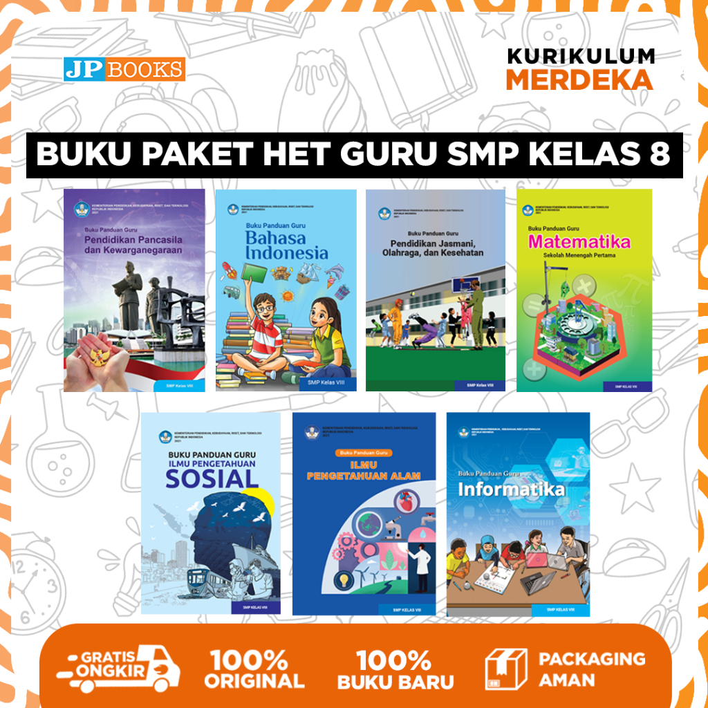 Jual JP Books – (KURIKULUM TERBARU) Buku Guru / Buku Teks Utama HET Kurmer Sekolah SMP Kelas 8 ...