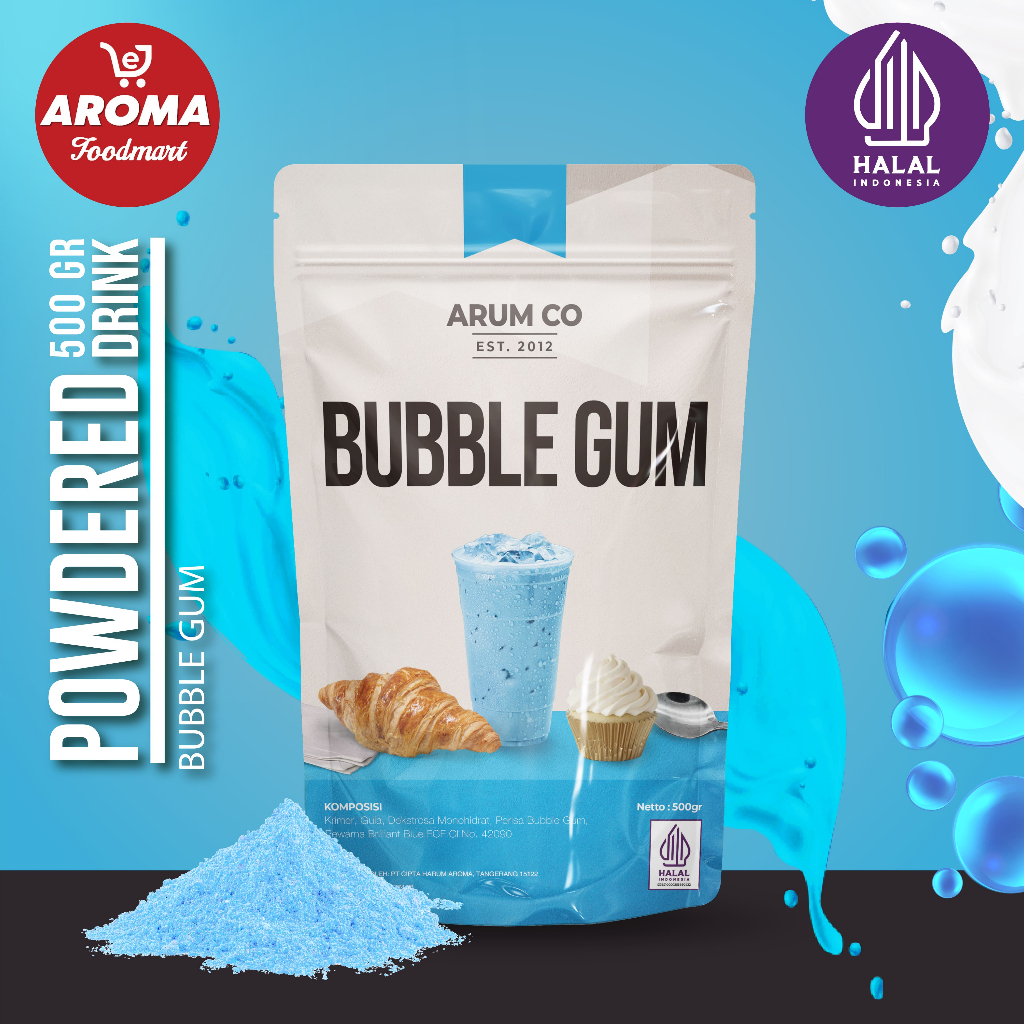 Jual Arum Co Bubuk Bubble Gum Powder 500gr Minuman Serbuk rasa Permen ...