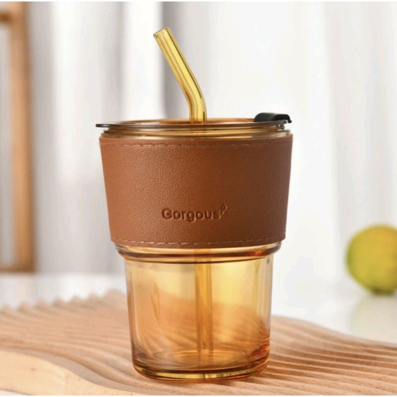 Jual Gelas Kaca Gorgous 400ml Pakai BOX Gelas Kaca Korean Aesthetic ...