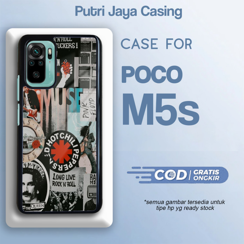 Jual case poco M5s terbaru aesthetic band 5 kolase art hitam casing ...