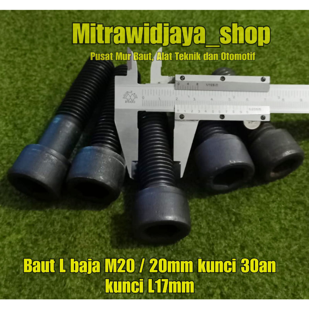 Jual Baut L M20 3/4 inc diameter badan 20mm kunci 30an Kunci L 17 mm baut L baja 10.9 12.9 baut ...