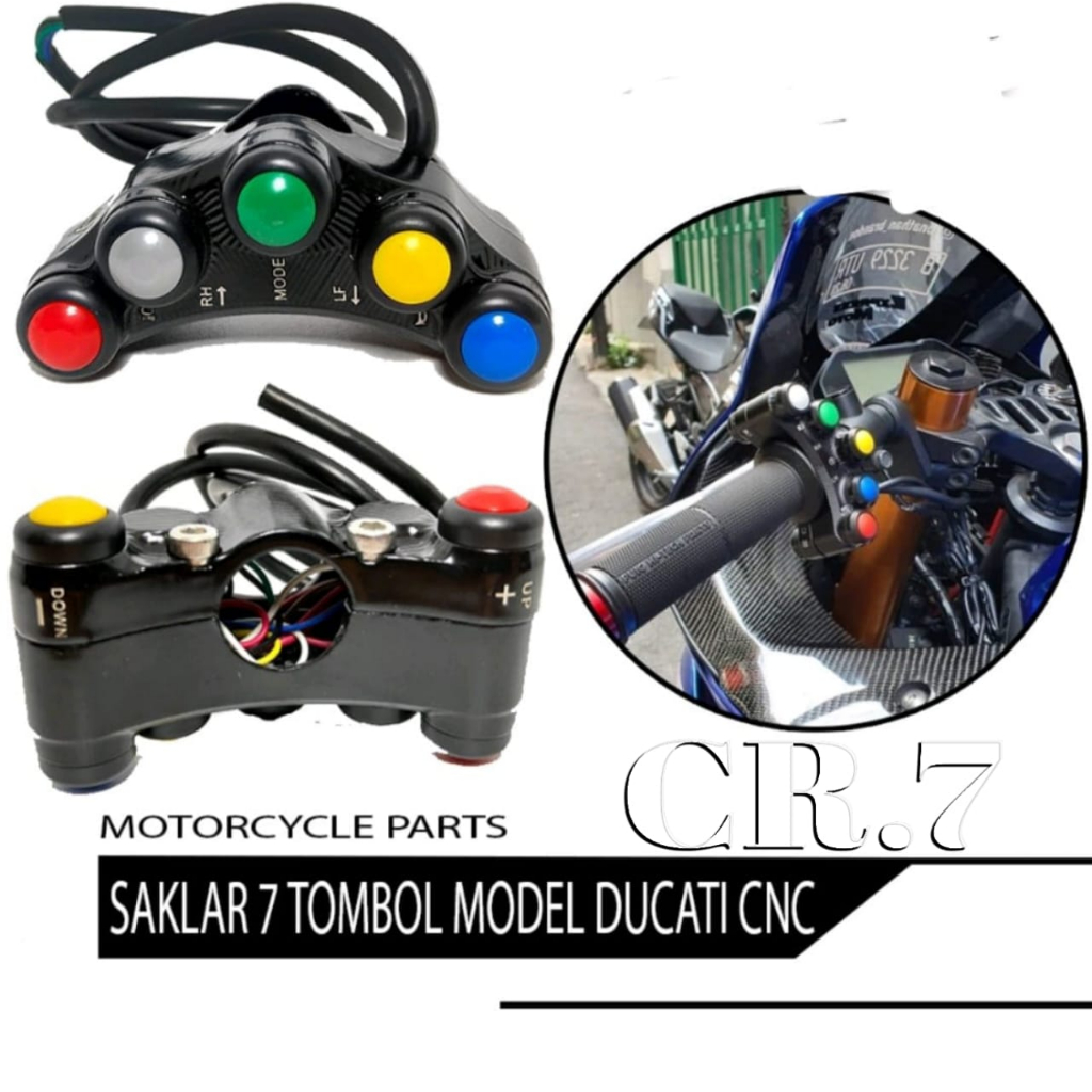 Jual SAKLAR KIRI 7 TOMBOL MODEL DUCATI CNC SWITCH TAKE CONTROL UNTUK ...