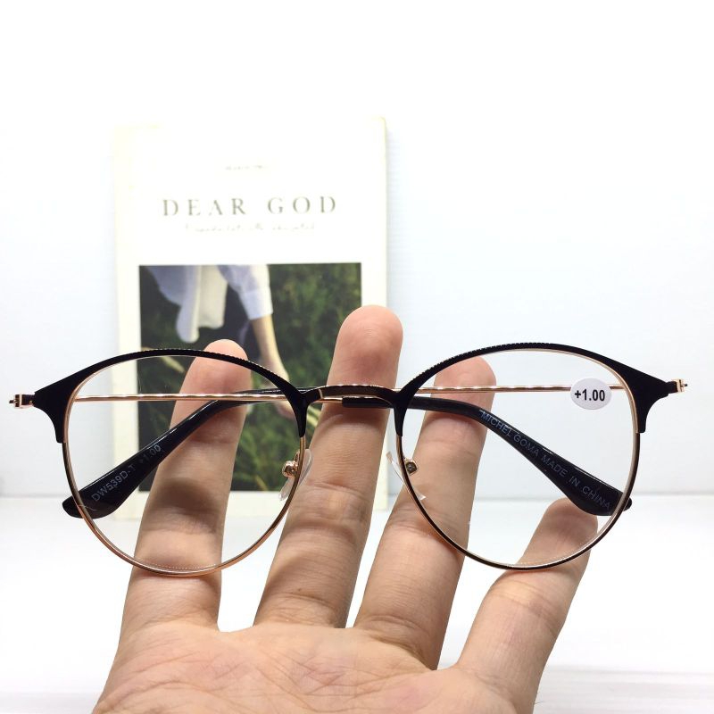 Jual DW539 Kacamata Baca Model Oval Frem Besi +1.00 sd +300 Cowok Cewek ...