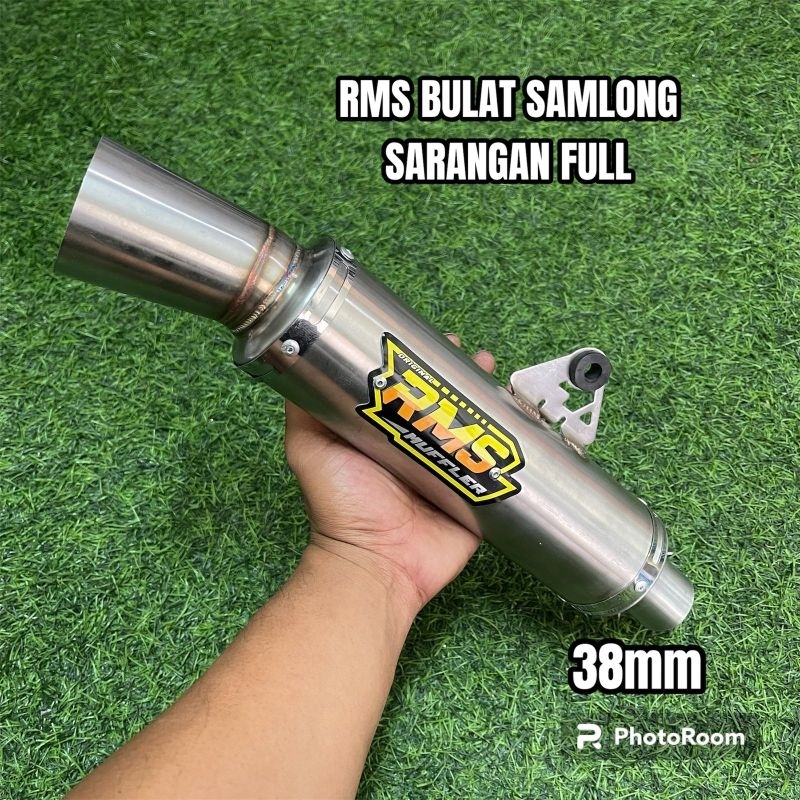 Jual Slincer Knalpot RMS Muffler Original bulat panjang 25cm inlet 38mm ...