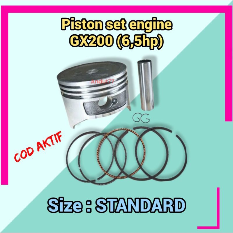 Jual Piston engine GX200 (6,5hp) pendek STD - sparepart mesin diesel sedot air alkon, gilingan ...