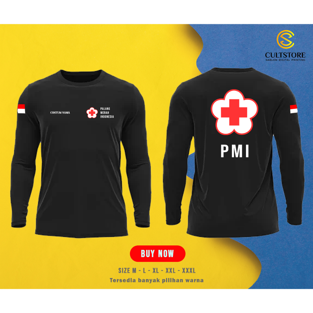 Jual Kaos Lengan panjang PMI PMR BARU Gratis Nama ATAU NAMA SEKOLAH ...