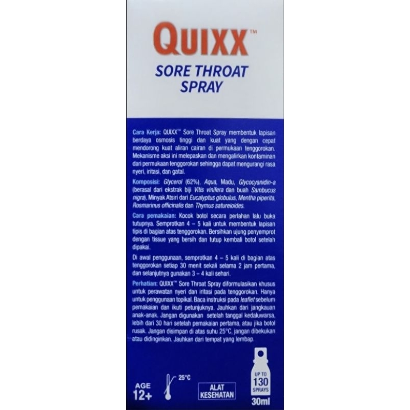 Jual QUIXX SORE THROAT SPRAY 30 ML/ KIDS SPRAY BOTOL 20 ML - obat sakit ...