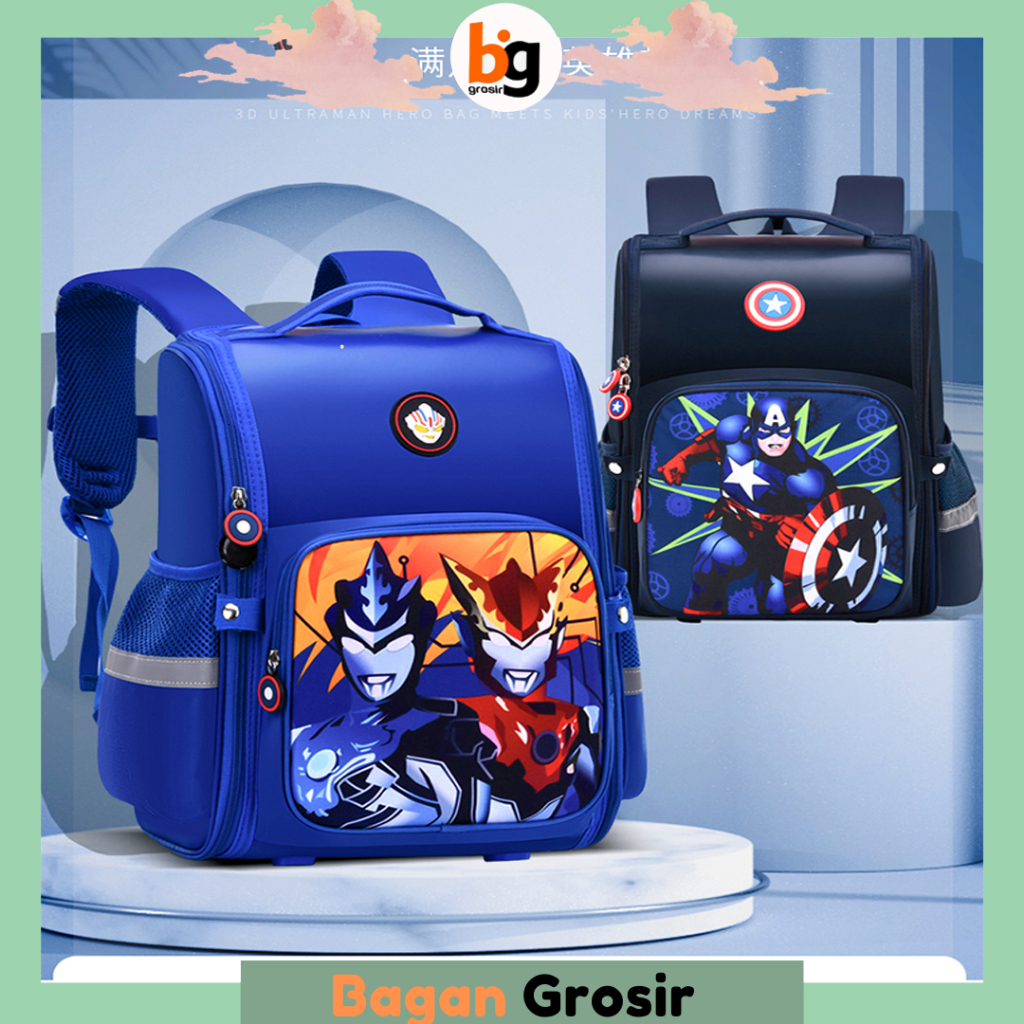 Jual BG / COD Tas Sekolah Anak Laki-Laki Sekolah SD TK Paud Ransel Cowok Karakter Spiderman ...