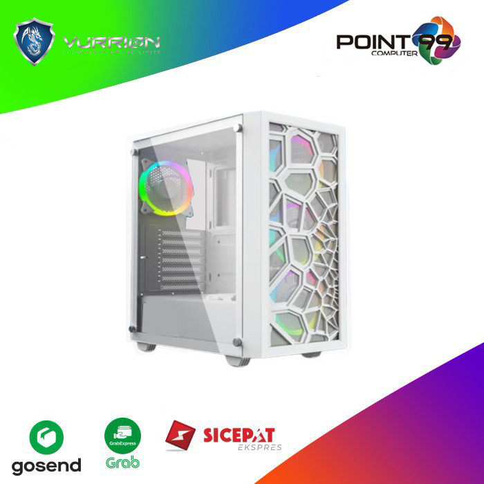 Jual CASING GAMING VURRION FROST WHITE| Casing ATX | Shopee Indonesia