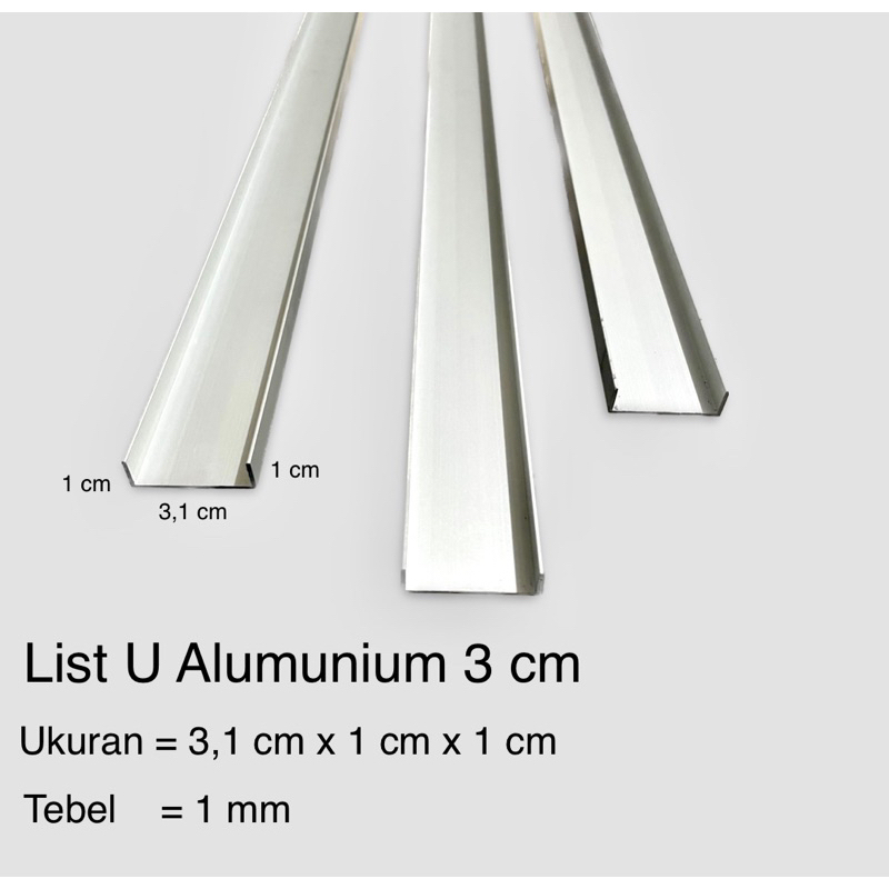 Jual List U almunium 3 cm | Shopee Indonesia