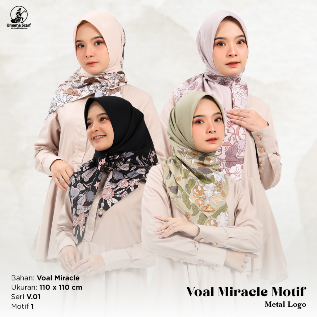 Jual Kerudung/Hijab Seragaman Motif Umama Scarf Voal miracle Motif icon ...