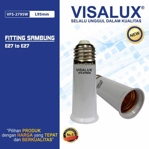 Jual FITTING SAMBUNG E27 TO E27 VISALUX VFS 2795 ( 95MM ) | Shopee ...