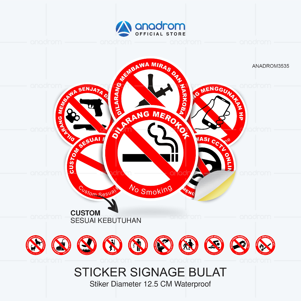 Jual Sticker Signage Bulat | Kumpulan Sticker Signage Terlengkap | Size ...