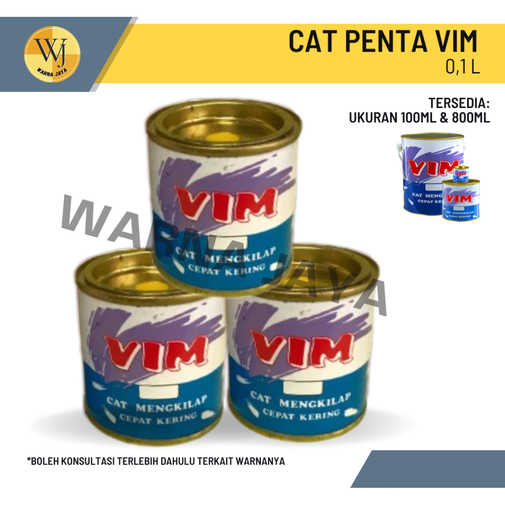 Jual Cat Vim Besi Kayu 0,1L / Cat Synthetic / Cat Minyak, Besi, dan Kayu 0,1 Liter | Shopee ...