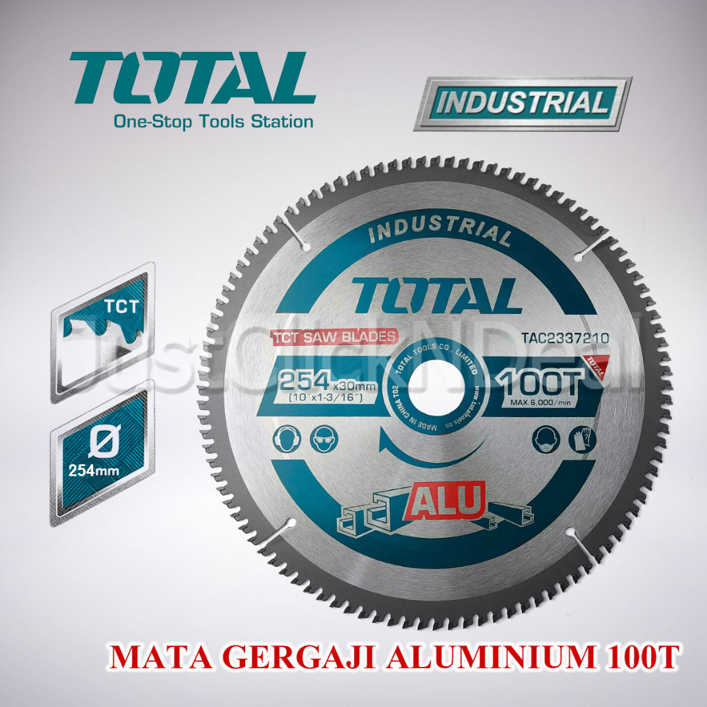 Jual TOTAL Mata Gergaji Potong Alumunium 10 Inch 254 x 30 mm 100T TCT ...