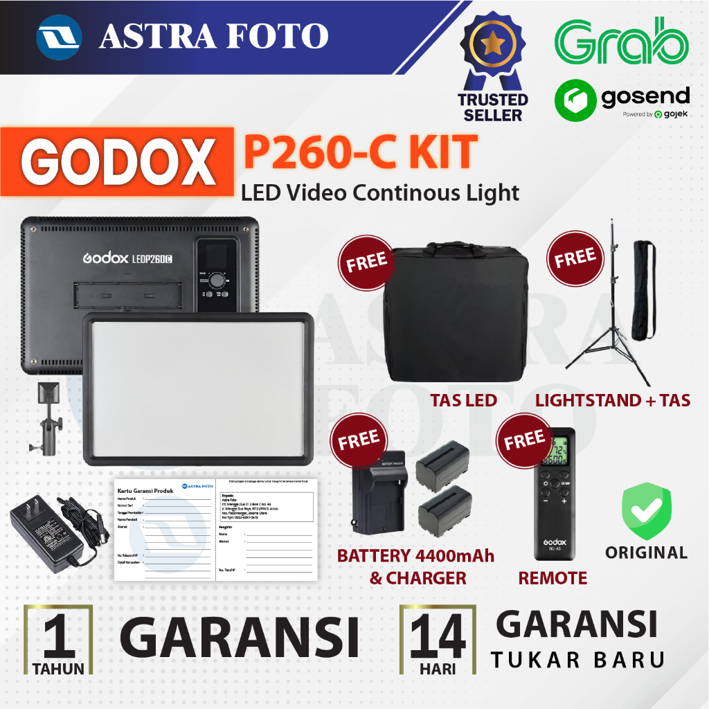 Jual Godox LED P260C Bi-Color Lampu LED Video Continues Light Panel ...