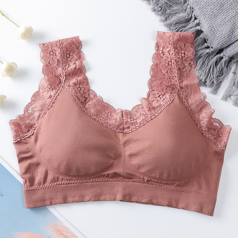Jual RSB BR287 BH Wanita Sports Bra V-Neck Aksen Hem Lace dengan Pad ...
