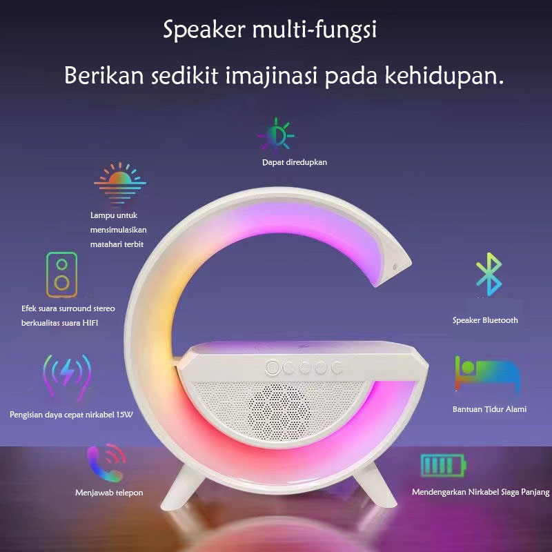 Jual Ambient light 15w Wireless Charger Smart Home Atmospheric Lamp LED ...