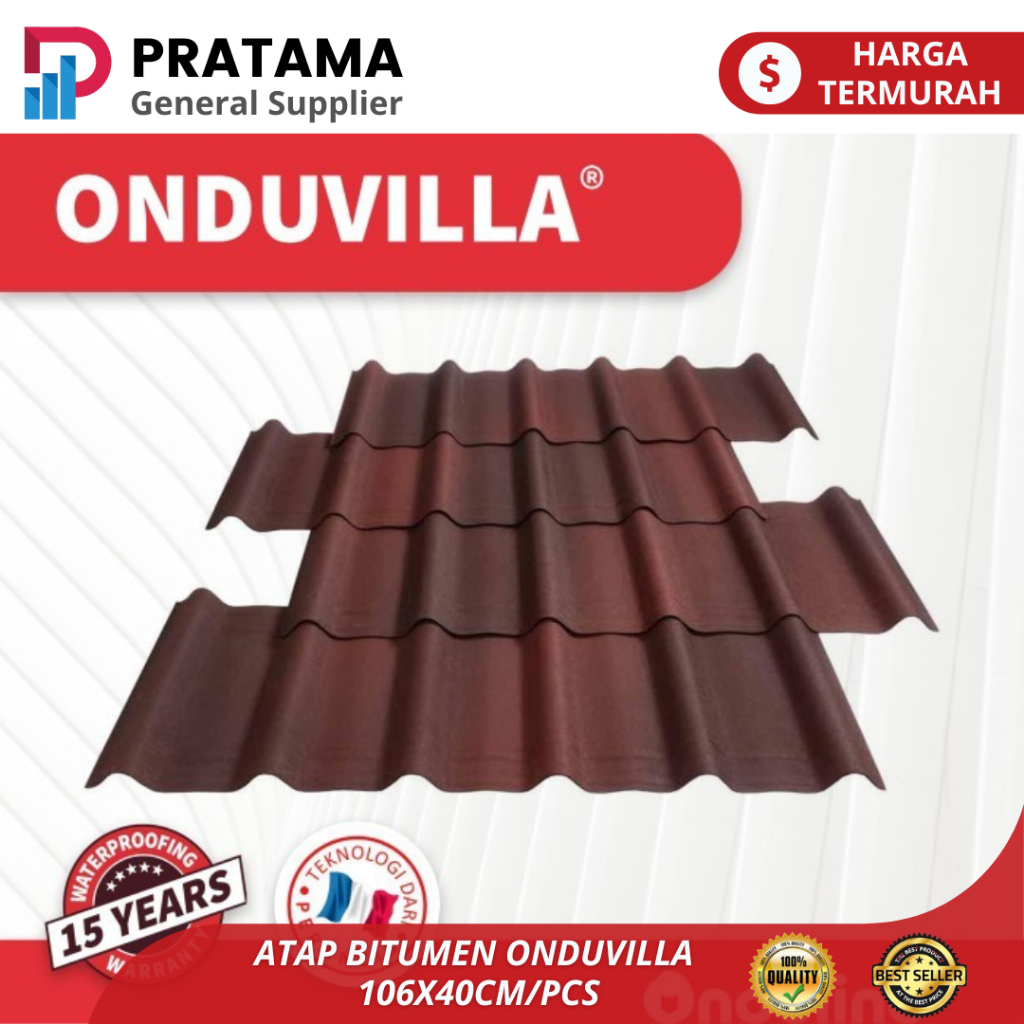 Jual Genteng/atap rumah ONDUVILLA - Paket 15 Pcs/LEMBAR - 106 X 40 Cm ...