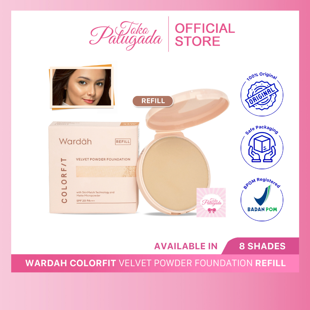 Jual [BISA COD] Wardah Colorfit Velvet Powder Foundation REFILL kemasan ...