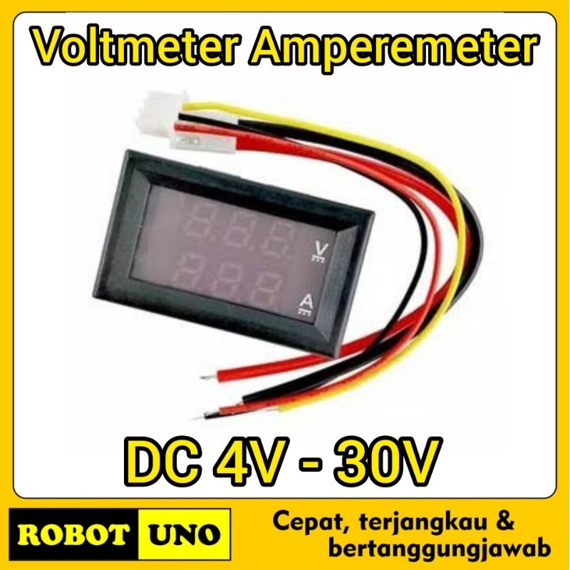 Jual Dual Volt Amp Meter Digital Ampere Meter Voltmeter 10A 0-100V DC 4 ...