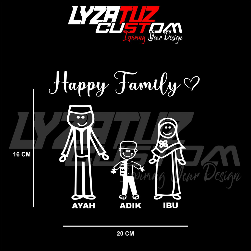Jual STIKER/STICKER HAPPY FAMILY BAHAN CUTTING STIKER MOBIL | Shopee ...