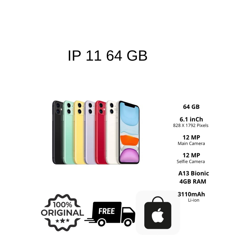 Jual HANDPHONE IPHONE 11 64 GB RESMI | Shopee Indonesia