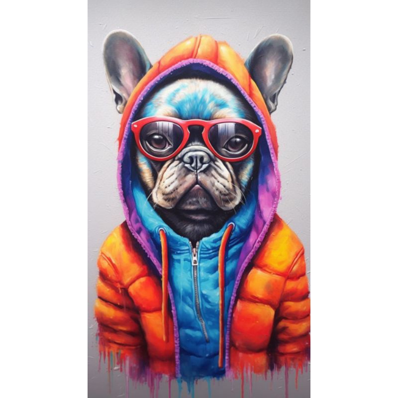 Jual hiasan dinding poster anjing bulldog plus bingkai ukuran 53*35 ...