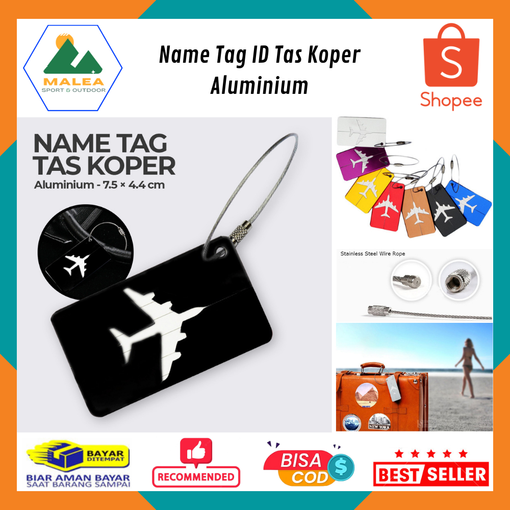 Jual Name Tag ID Tas Koper Aluminium / Tag bagasi Aluminium baru Label ...