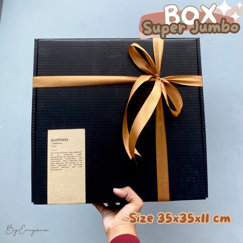 Jual HAMPERS GIFT BOX PAKET KOTAK KADO BESAR HITAM PREMIUM KARDUS SET ...