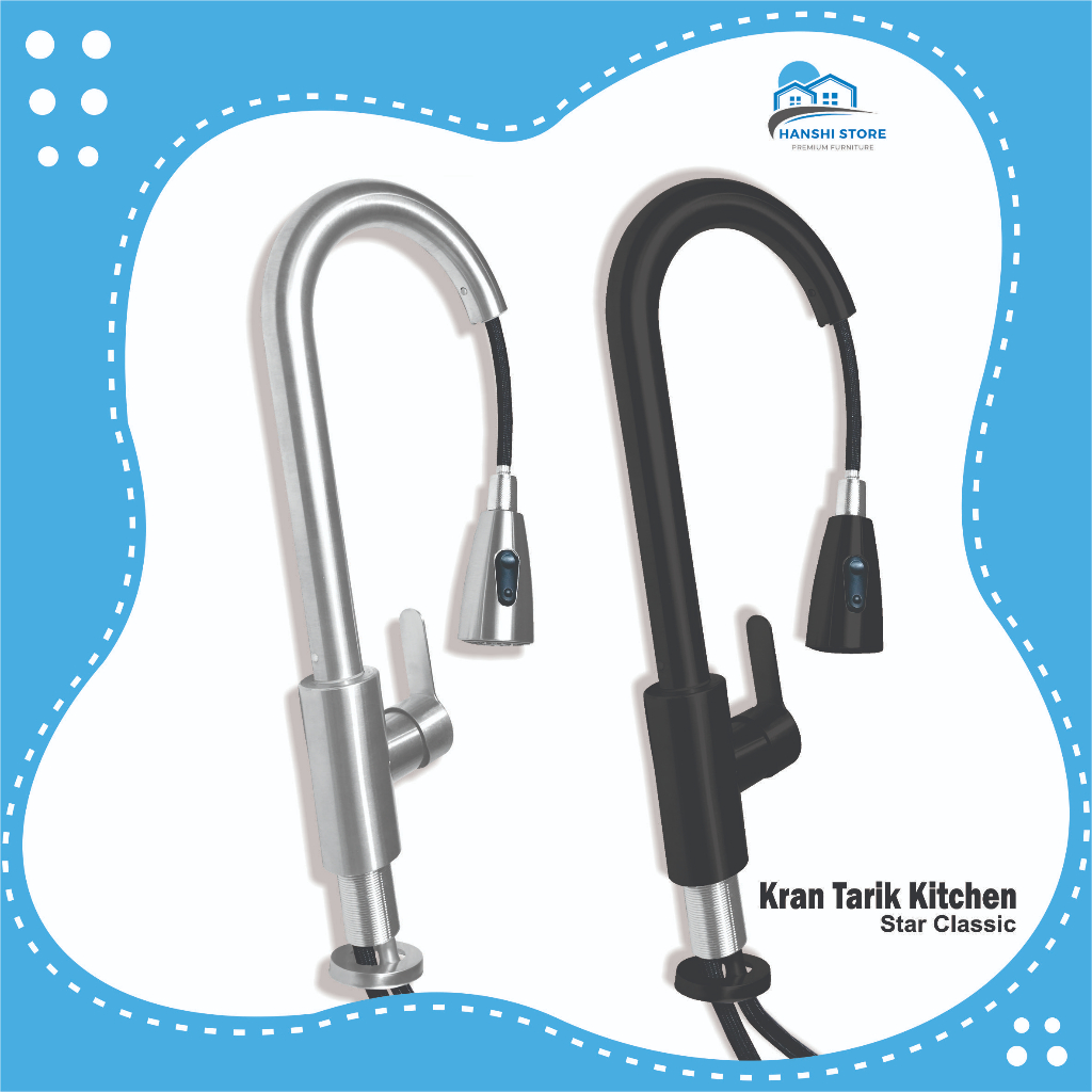 Jual Kran Air Sink Tarik SUS 304 / Kran Cuci Piring Fleksibel Stainless ...