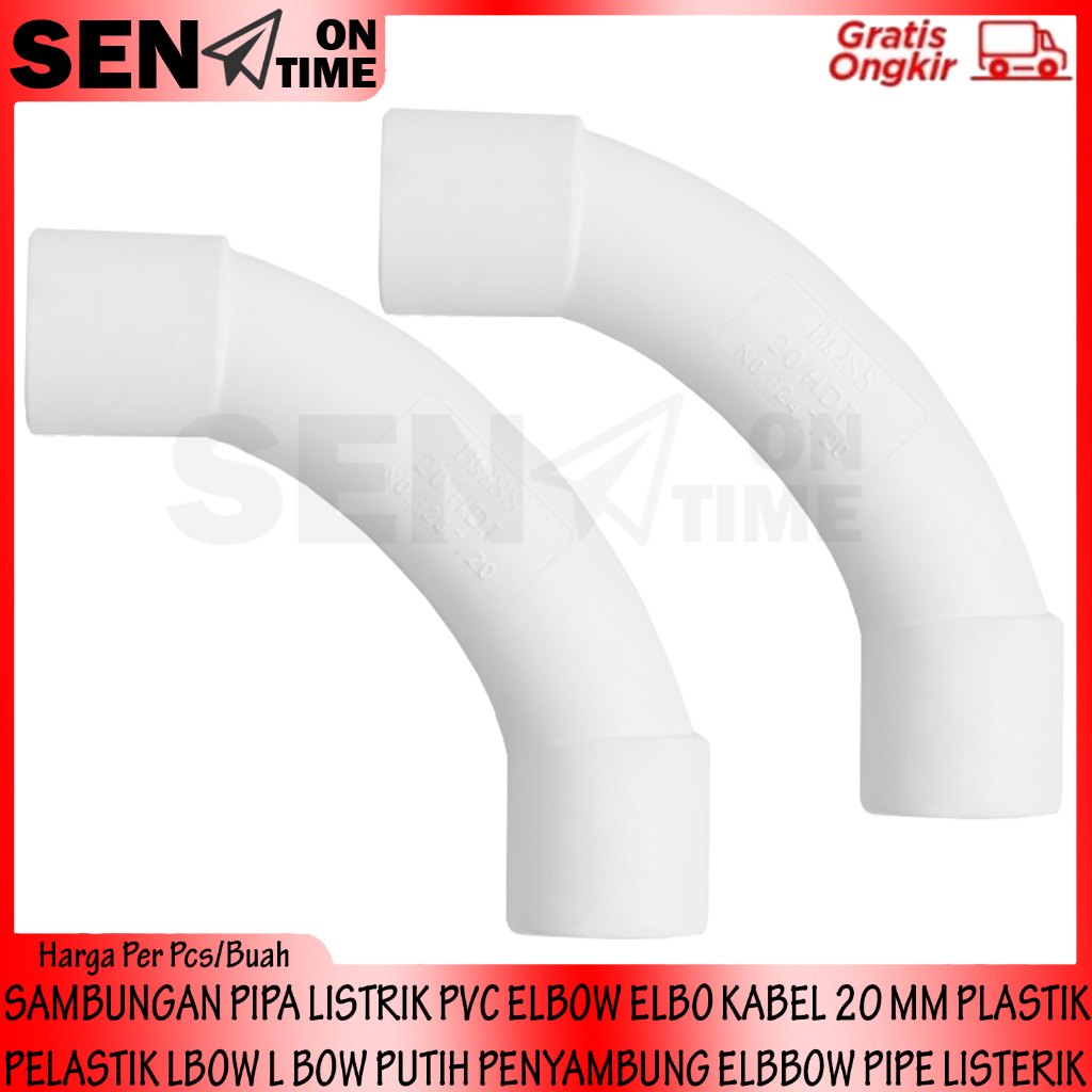 Jual ELBOW ELBO KABEL 20 MM SAMBUNGAN PIPA LISTRIK PVC PLASTIK PELASTIK ...