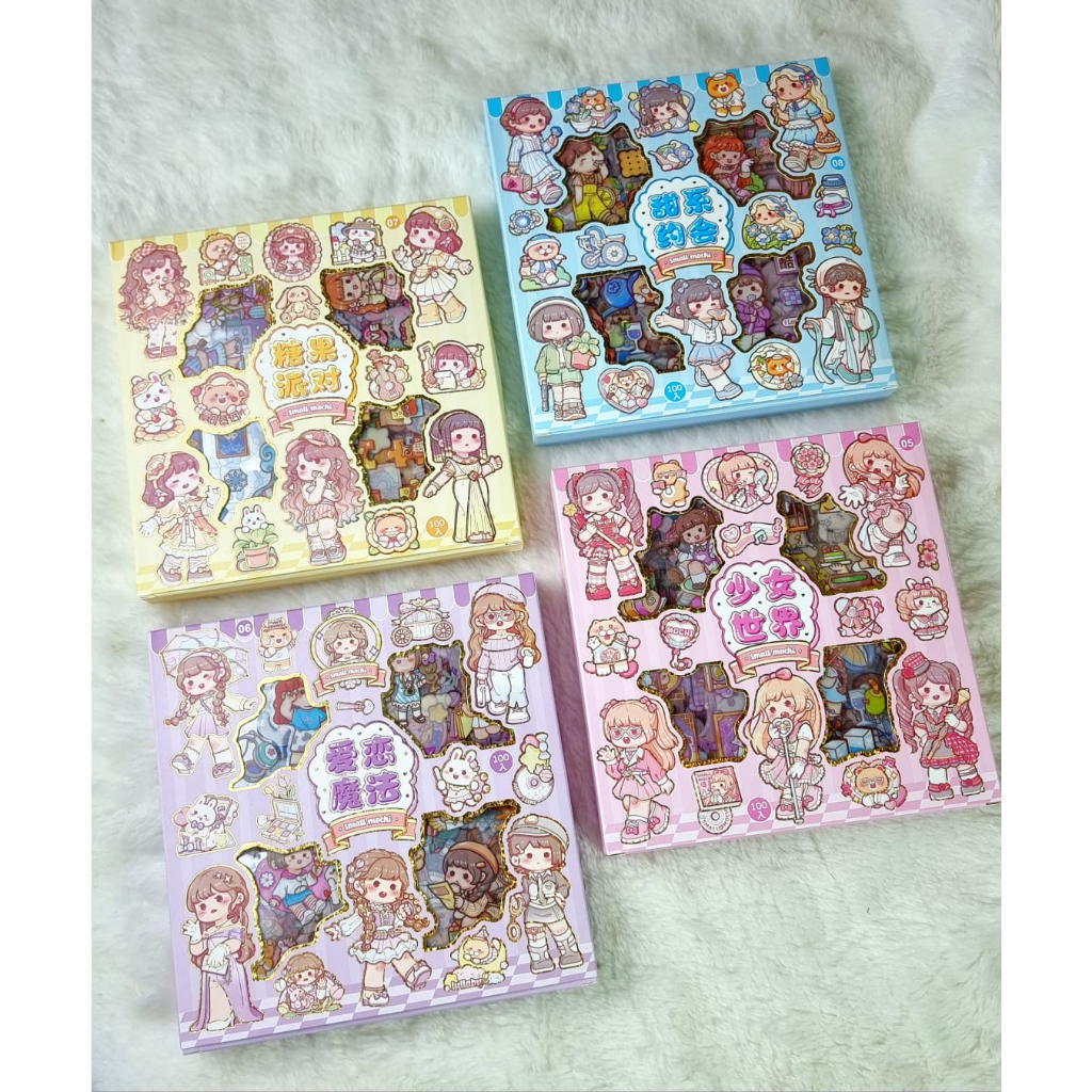 Jual Sticker MASU MOCHI 2D 1 Box isi 100 Lembar Motif Kartun Korea Lucu ...