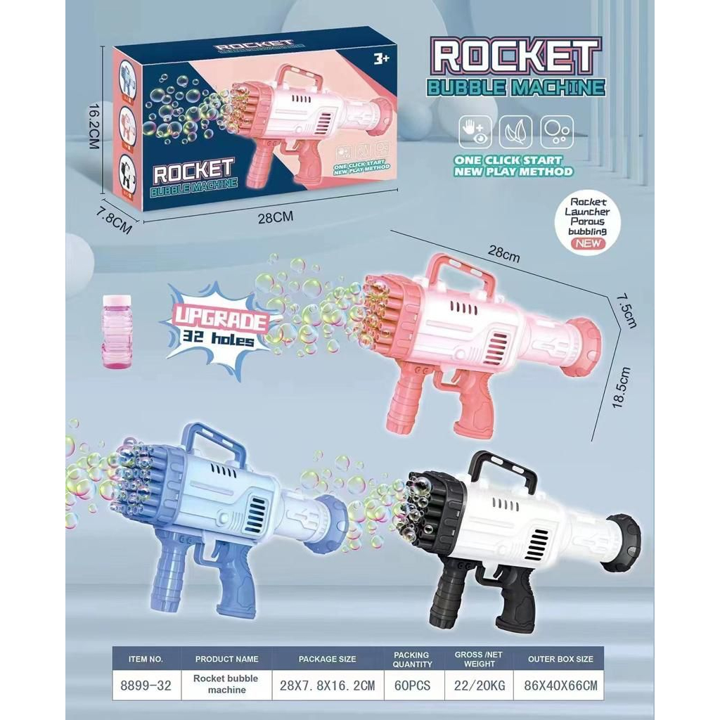 Jual Mainan Bubble Gun Gelembung Sabun Bazooka Rocket Launcher Machine ...
