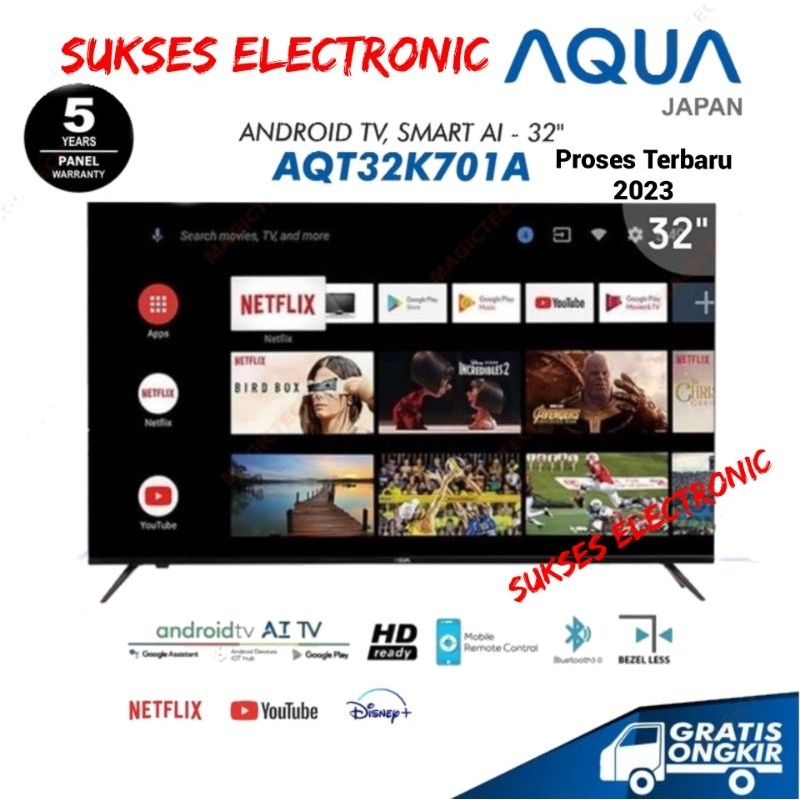 Jual TV LED AQUA 32 INCH / 32" AQT32K701A ANDROID SMART TV HD | Shopee ...
